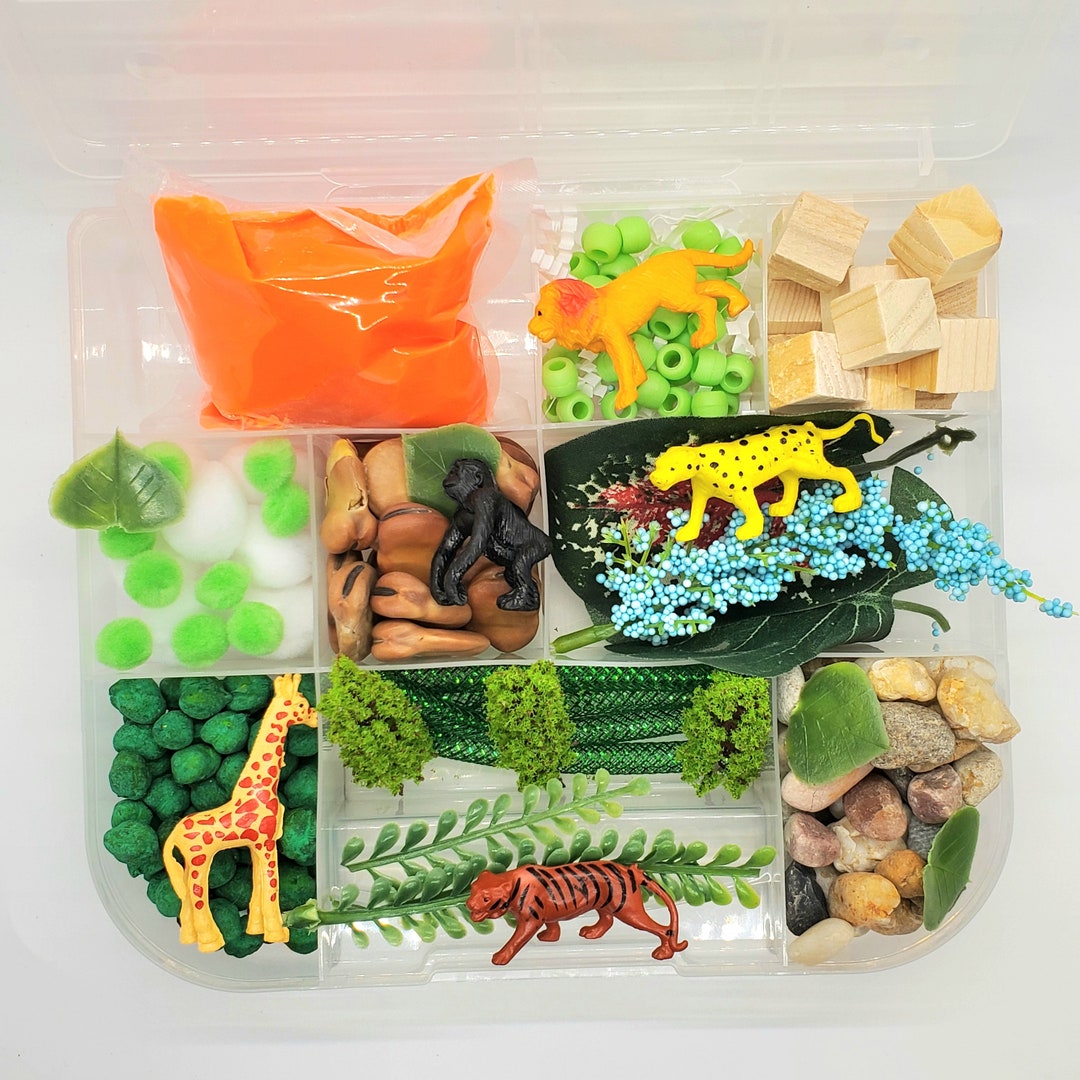 Safari Playdough Sensory Kit - Etsy