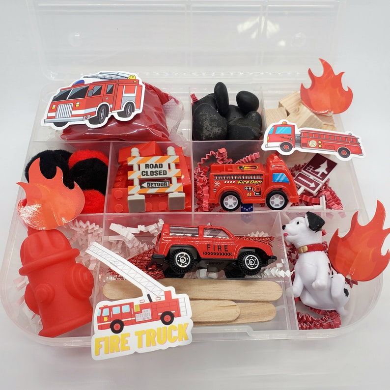 Firetruck Playdough Sensory Kit - Etsy