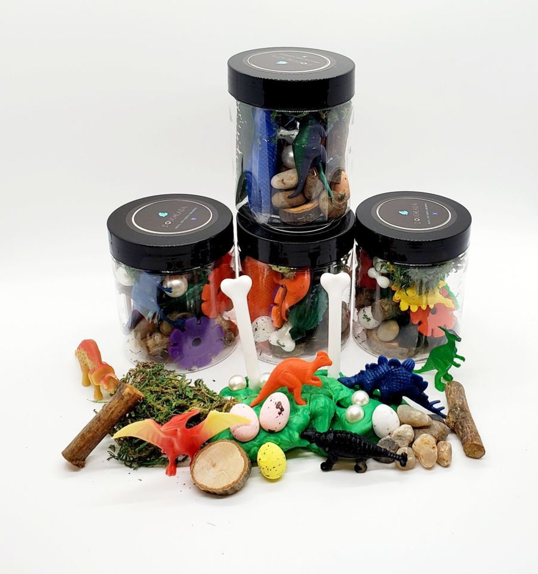 Mini Dinosaur Playdough Sensory Kit - Etsy
