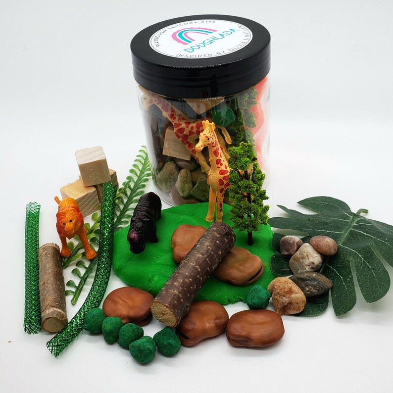 Mini Safari Playdough Sensory Kit - Etsy