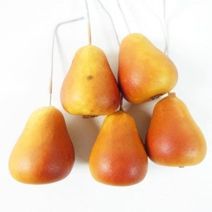 5 Brown Red Pears Small Pears Mini Pears Fake Pears Artificial Pears ...