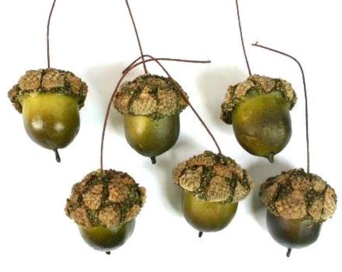 6 Big Artificial Acorns Craft Acorns Scrapbooking Embellishments Fake ...