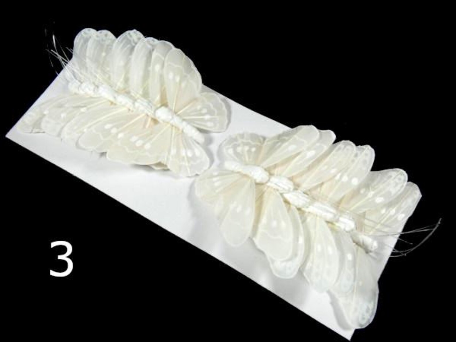 12 White Butterflies Glitter Butterflies Fake Butterfly Scrapbooking ...