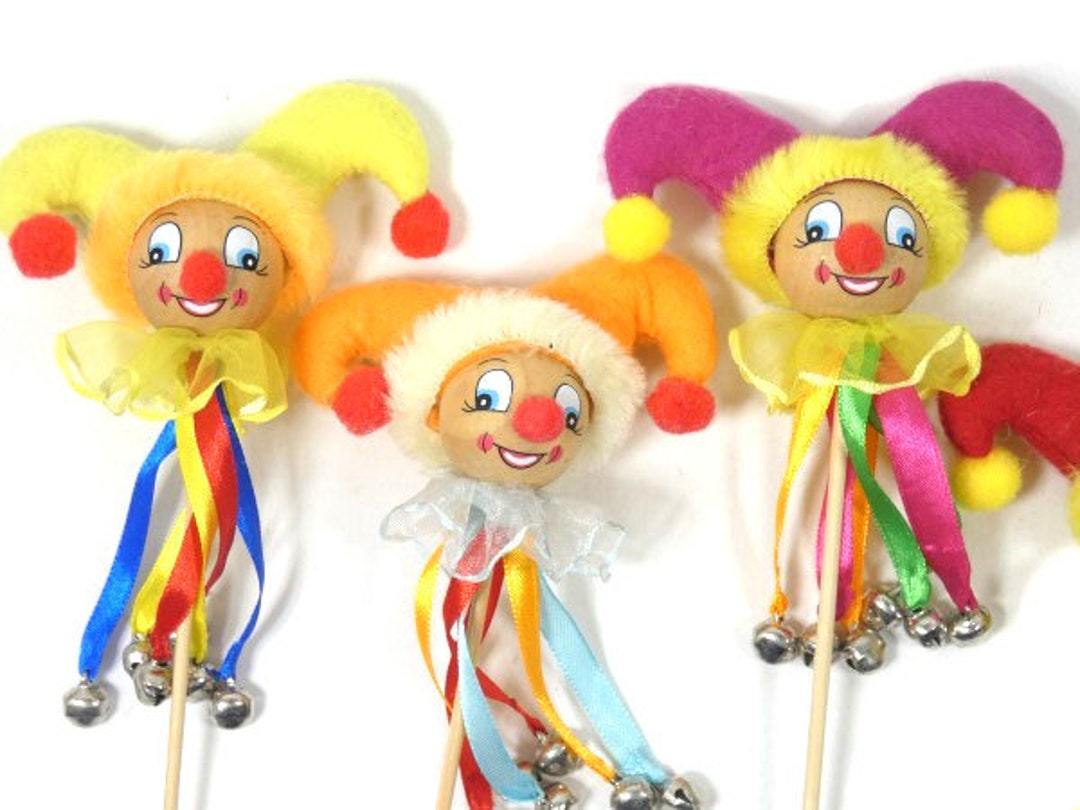 1 Clown Jester Cake Topper Artificial Fake Small Mini Clown Miniature ...