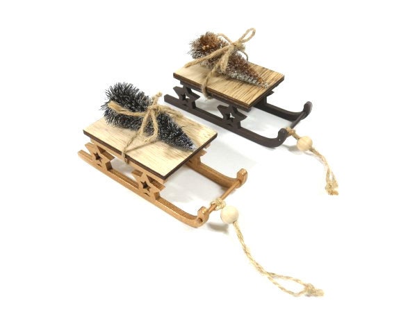 1 Small Brown Wooden Sled Miniature Sled Small Shed for - Etsy