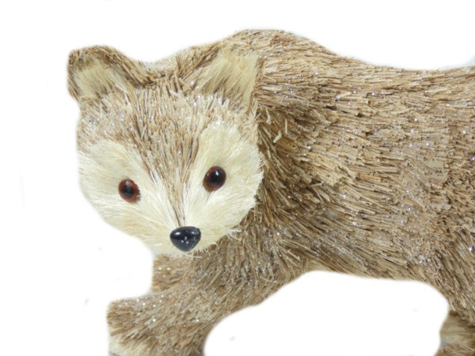 1 Standing Light Brown Glitter Fox Fake Artificial Craft Fox Bouquet ...