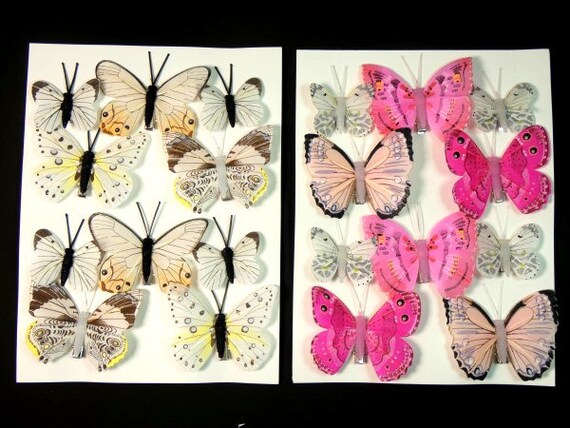 Mix of 10 Butterflies Fake Butterfly Fabric Butterflies | Etsy