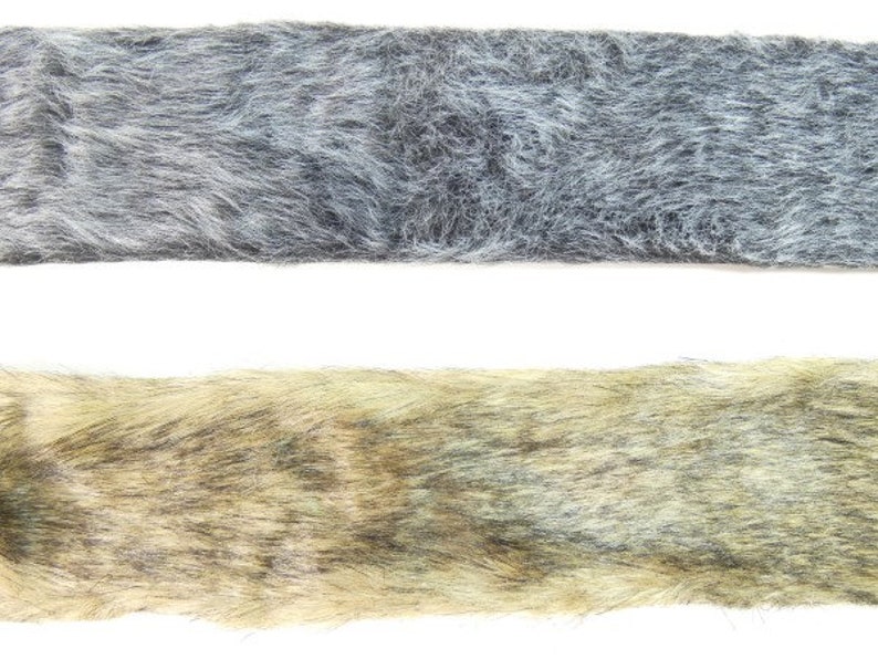2 Yards Brown Black or Gray Faux Fur Trimming Decorative Trim Deco Fur ...