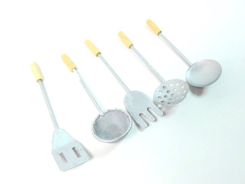 5 Miniature Kitchen Tools Small Kitchen Tolls Fairy Garden - Etsy