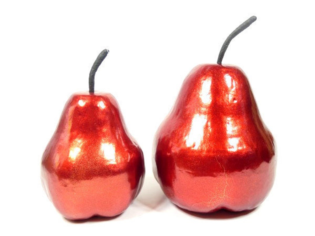 1 Jumbo or Big Fake Red Pear Artificial Pear Red Pear Craft Pear Fake ...