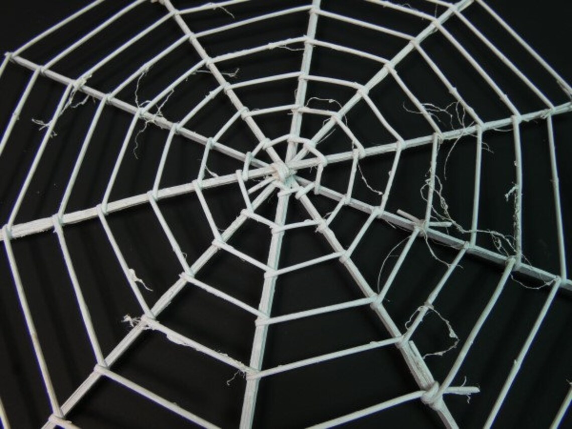 1 Big Wooden Spider Comb 12.5 Inches White Spider Web Craft | Etsy