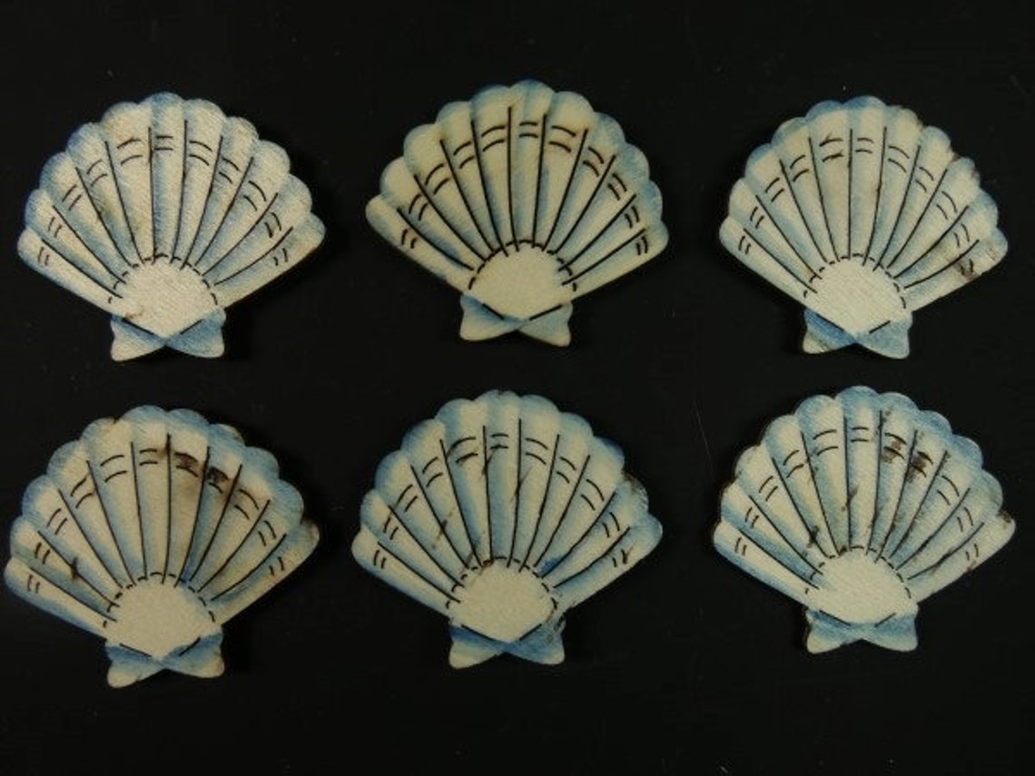 10 Laser Cut Wooden Seashells Sea Shells Wood Shells - Etsy