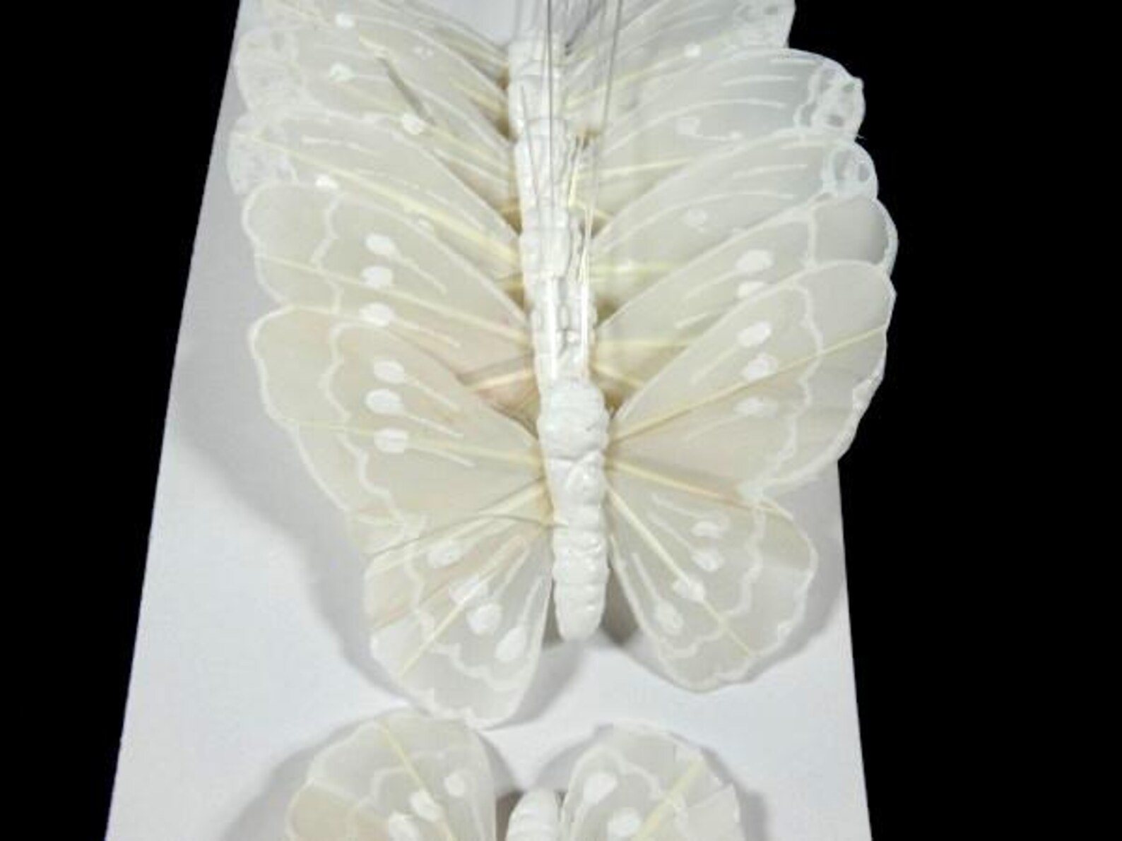 12 White Butterflies Glitter Butterflies Fake Butterfly Scrapbooking ...