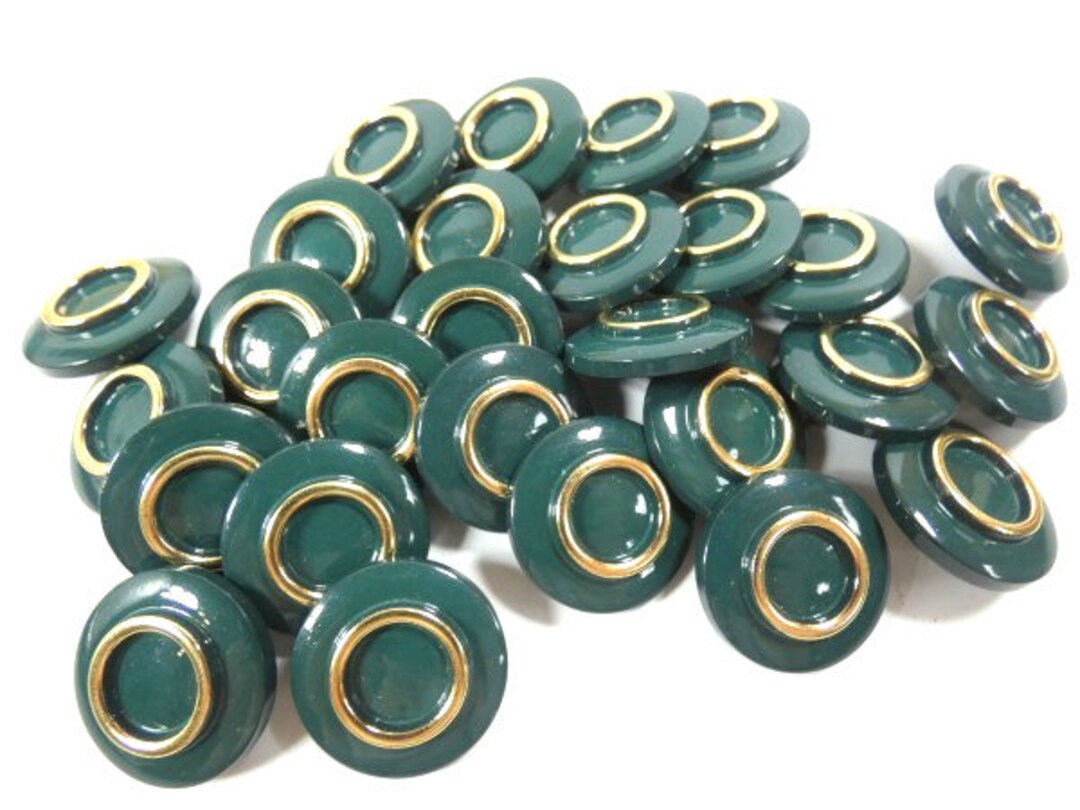 9 Vintage Green Gold Buttons 19mm 1.9cm .75 Inch Green Gold Button - Etsy