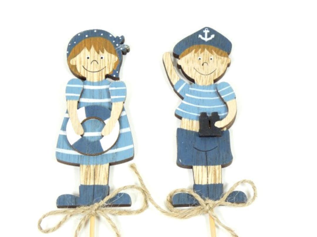 2 Sailor Cake Toppers Nautical Theme Lighthouse Cake Topper Ship Wheel ...
