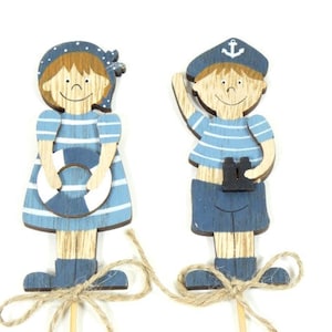 2 Sailor Cake Toppers Nautical Theme Lighthouse Cake Topper Ship Wheel ...