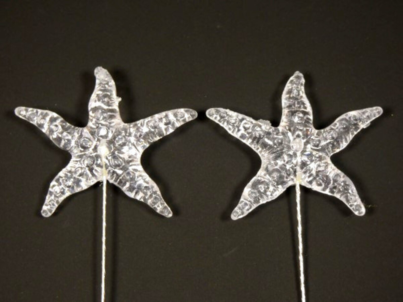2 Clear Starfish Cake Toppers Starfish Cake Decorations Mermaid Wedding ...