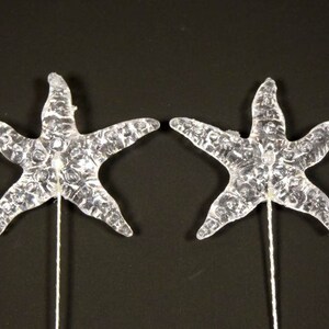 2 Clear Starfish Cake Toppers Starfish Cake Decorations Mermaid Wedding ...