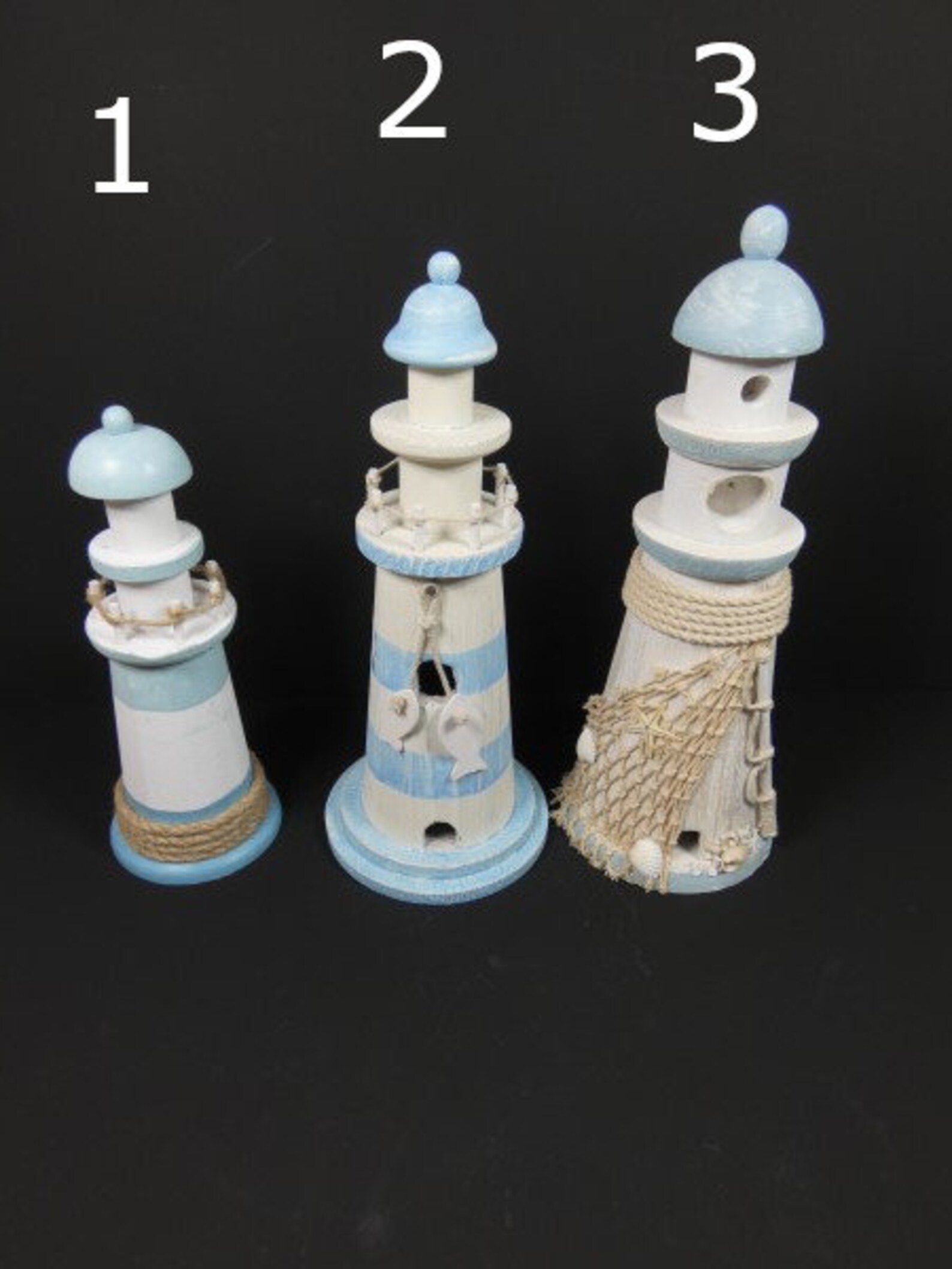 1 Blue White Lighthouse Cake Topper Miniature Lighthouse - Etsy
