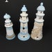 1 Blue White Lighthouse Cake Topper Miniature Lighthouse - Etsy