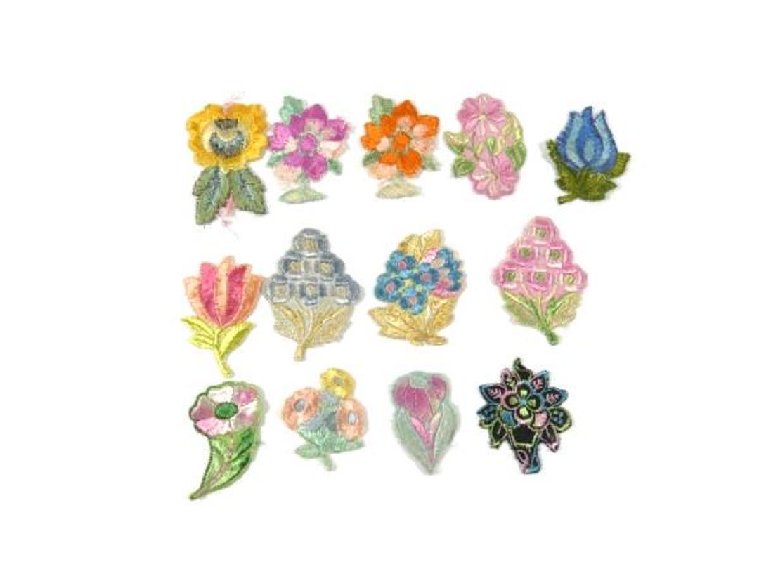 1 Mini Silk Flower Applique Patch Embroidery Applique Patches Antique ...