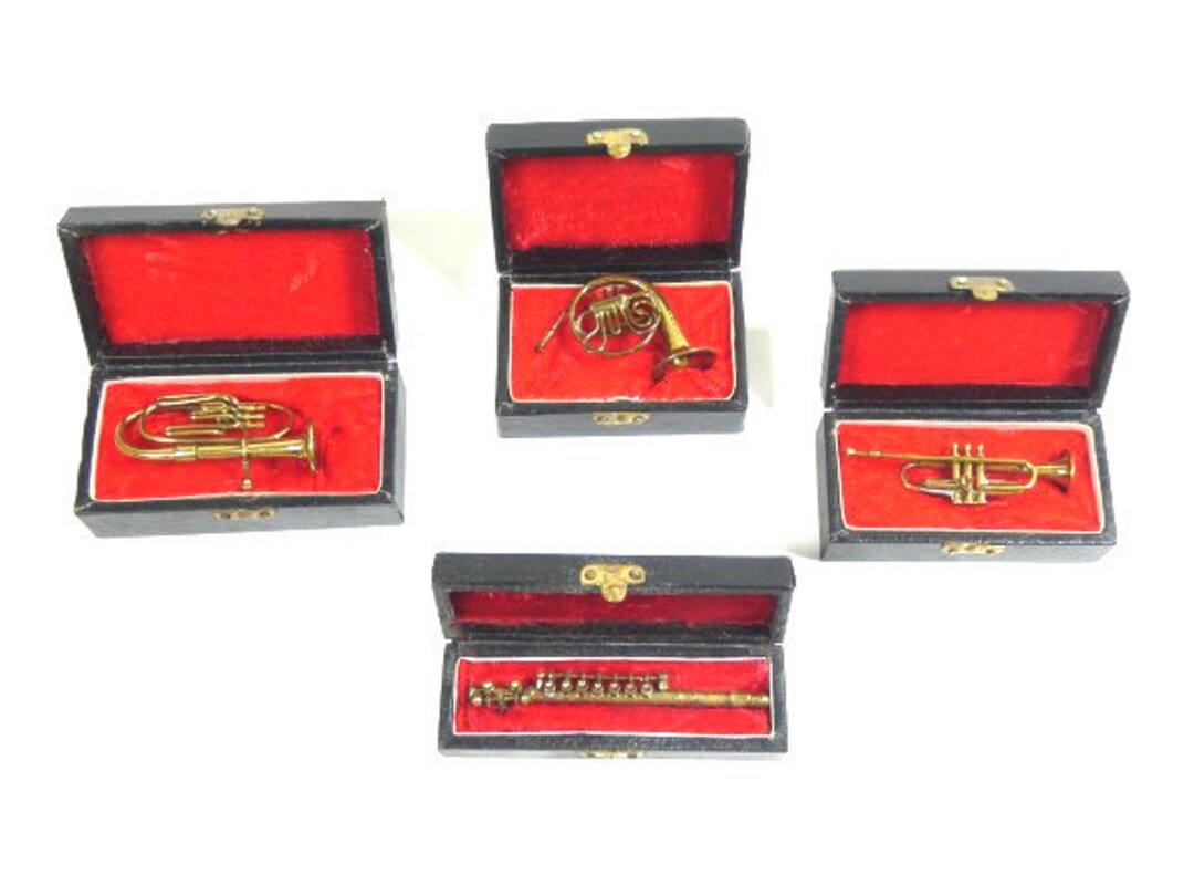 1 Vintage Miniature Music Instrument Horn Flute Trumpet or Cornet in ...