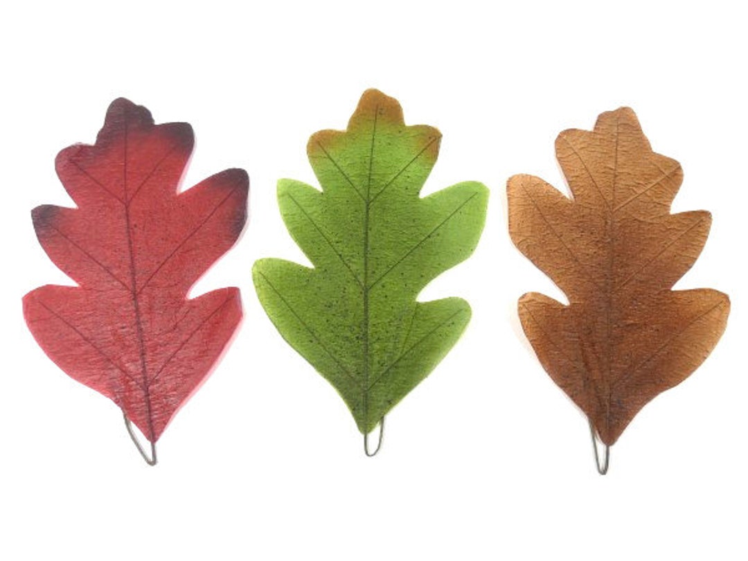1 Jumbo Oak Leaf 14 Inches Autumn Fall Leaves Artificial Fake Leaves ...