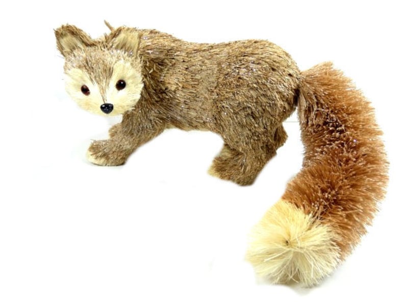1 Standing Light Brown Glitter Fox Fake Artificial Craft Fox Bouquet ...