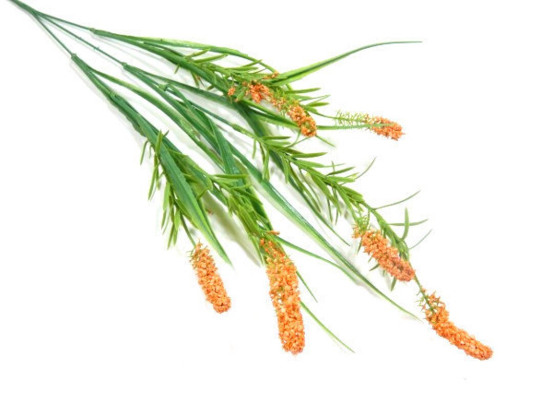 1 Orange Veronica Spray Branch Artificial Fake Plastic Bouquet Wreath ...