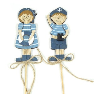 2 Sailor Cake Toppers Nautical Theme Lighthouse Cake Topper Ship Wheel ...