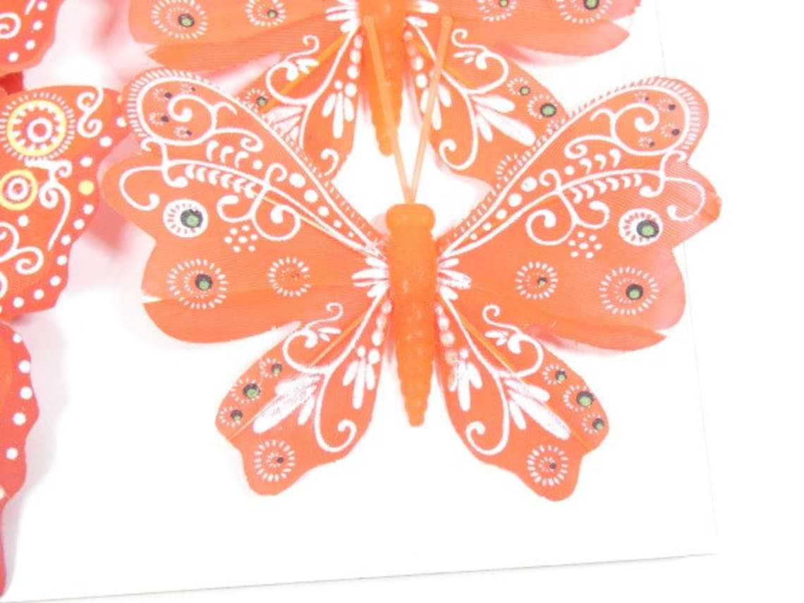 6 mariposas rojas pastel Topper Scrapbooking sombrero adornos | Etsy