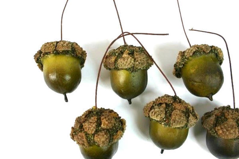 6 Big Artificial Acorns Craft Acorns Scrapbooking | Etsy