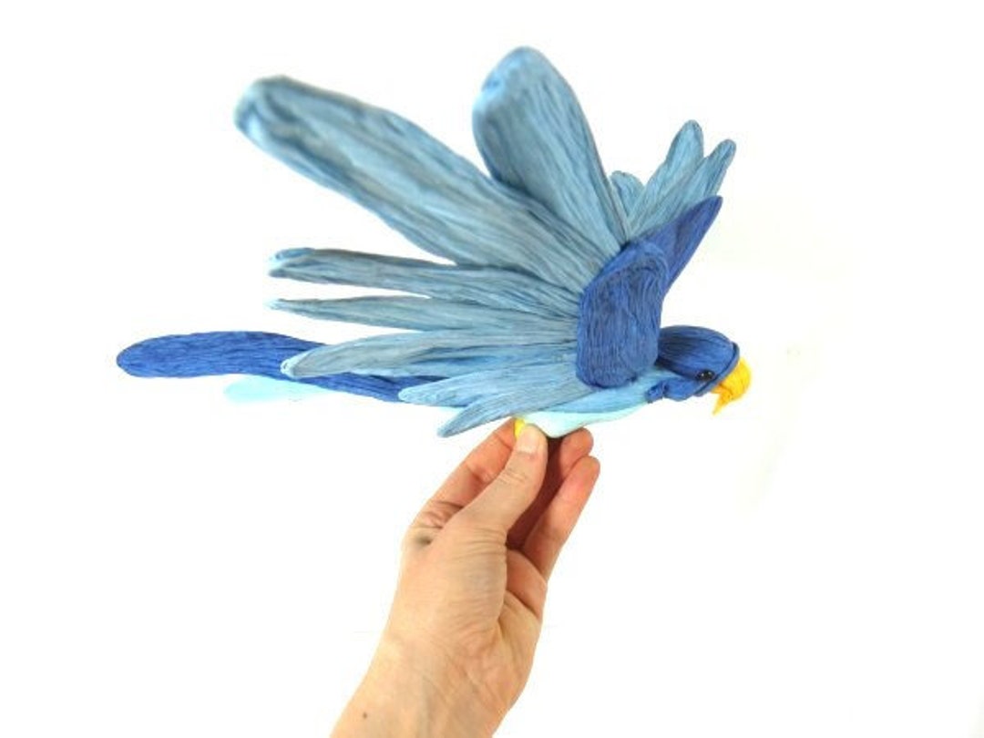 Big Blue Parrot Fake Parrot Artificial Parrot Fake Birds Handmade ...