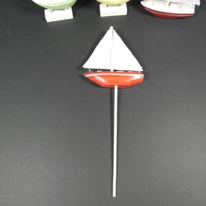 1 Wooden Mini Ship Small Boat Sail Boat Cake Topper Mermaid Wedding ...