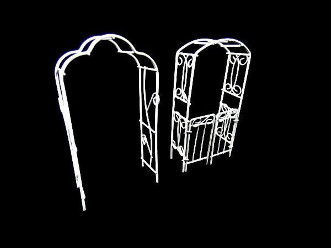 1 Bigger White Garden Arch With or Without Door Fairy Garden Mini ...