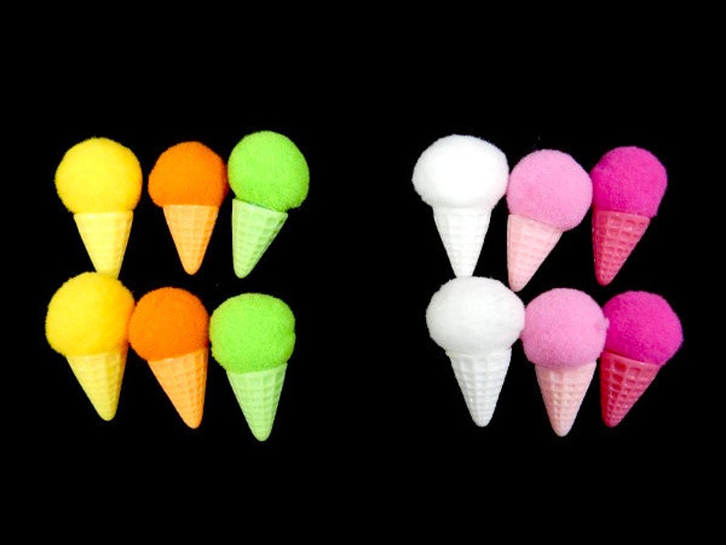 6 Fake Mini Ice Cream Cones Topper Artificial Plush Ice Cream - Etsy