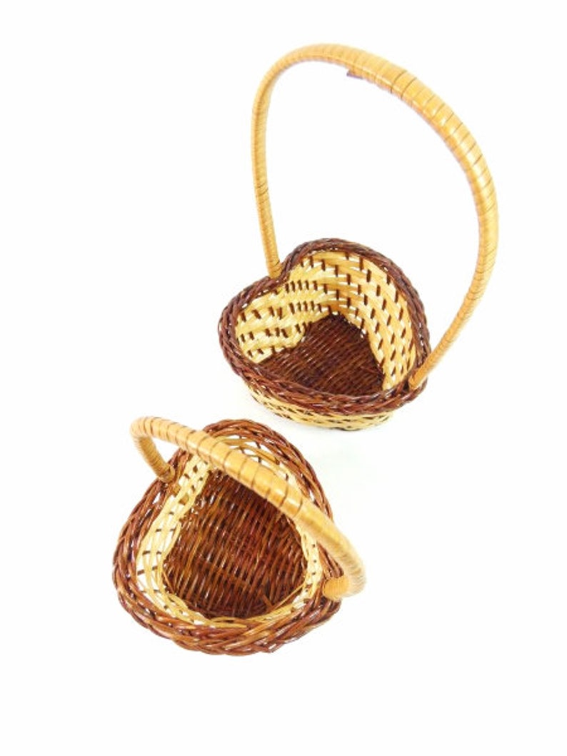 Mini Baskets Heart Shape Small Baskets Craft Baskets Fairy - Etsy