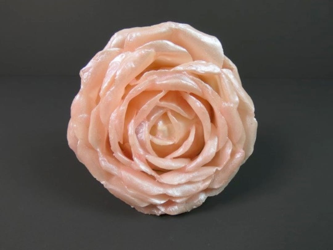 1 Big Pink Wax Rose Waxed Flower Artificial Flowers Scrapbooking Flower ...