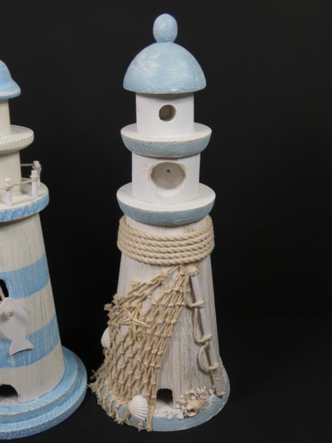 1 Blue White Lighthouse Cake Topper Miniature Lighthouse | Etsy