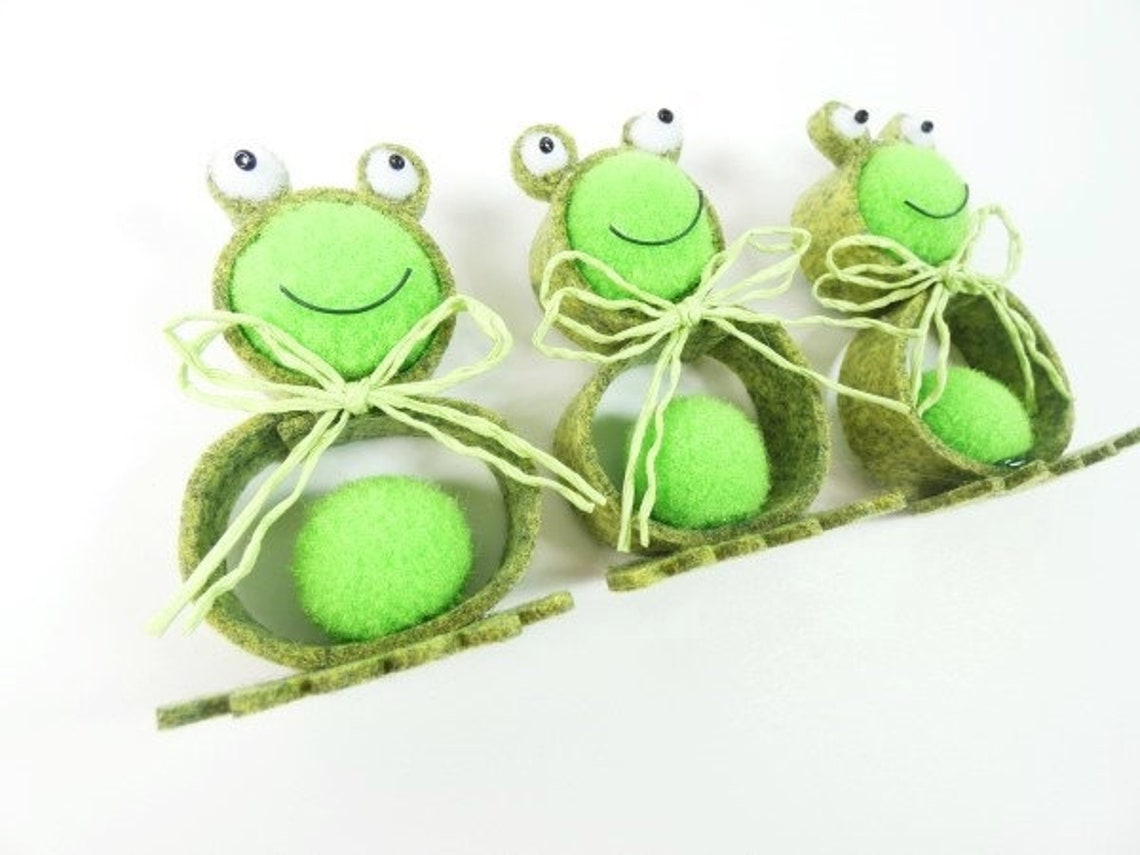 3 Fake Green Frogs Craft Frog Cake Topper Wedding Decor Craft | Etsy