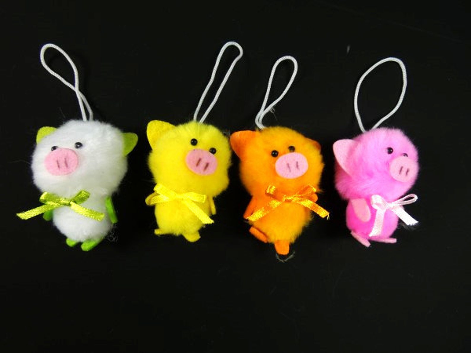 4 Cute Pigs Fluffy Pigs Craft Pig Fake Pigs White Pig Craft | Etsy