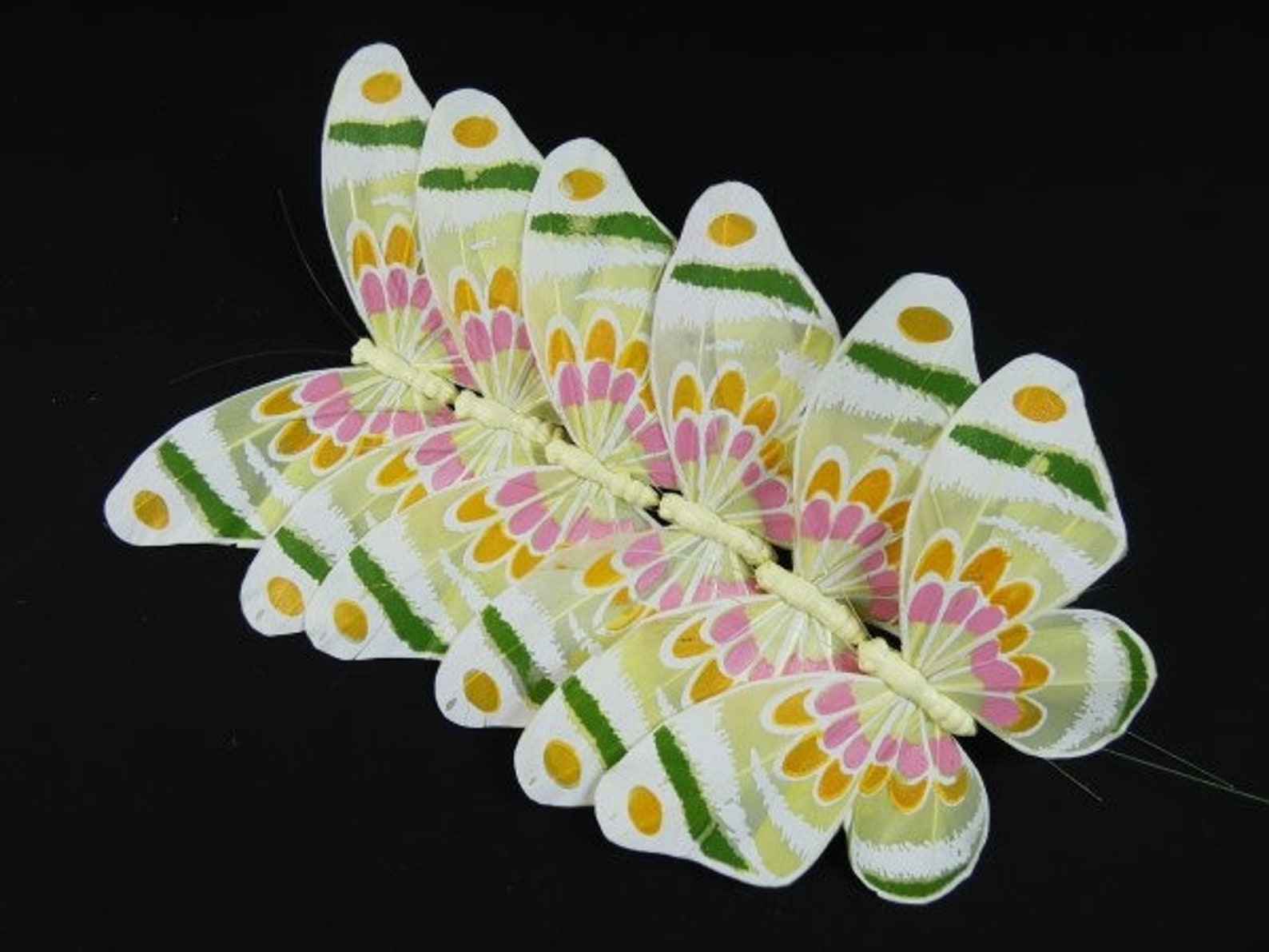 6 Green Yellow Butterflies Artficial Butterflies Fake | Etsy