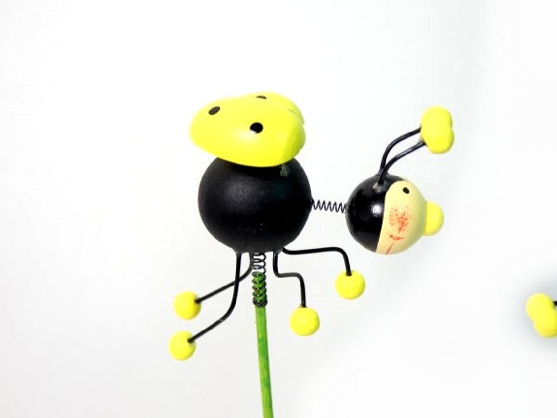 2 Fake Bees Wooden Artificial Bee Cake Toppers Bees | Etsy