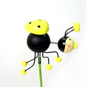 2 Fake Bees Wooden Artificial Bee Cake Toppers Bees Scrapbooking Craft ...