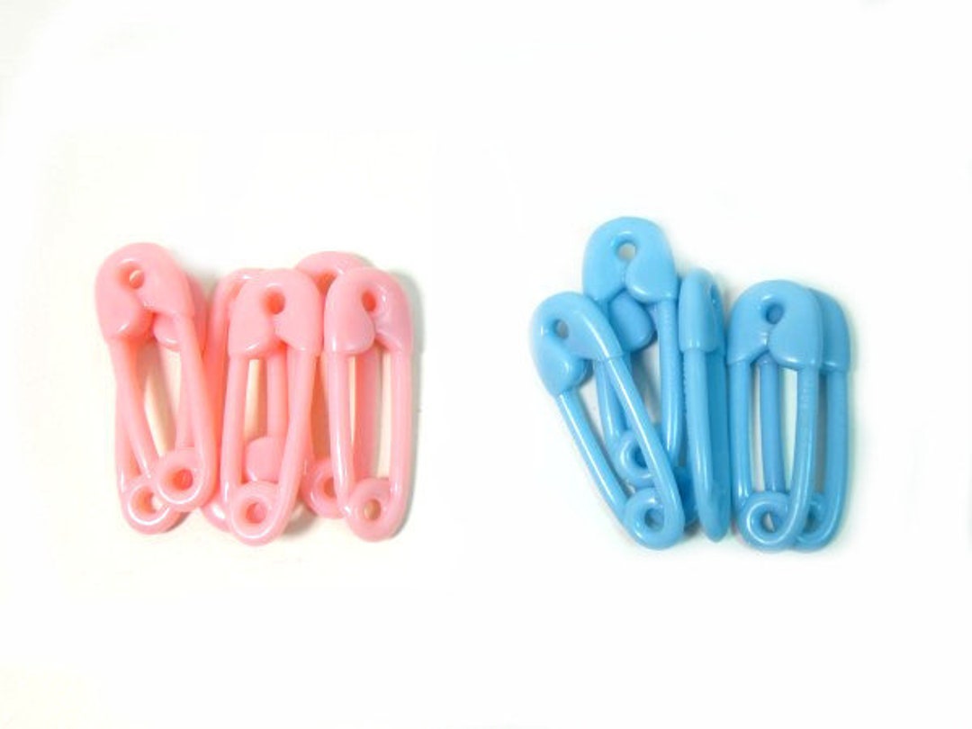 6 Plastic Diaper Pins Pink or Blue Baby Shower Baby Boy Baby Girl ...