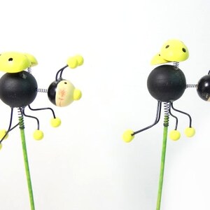 2 Fake Bees Wooden Artificial Bee Cake Toppers Bees Scrapbooking Craft ...