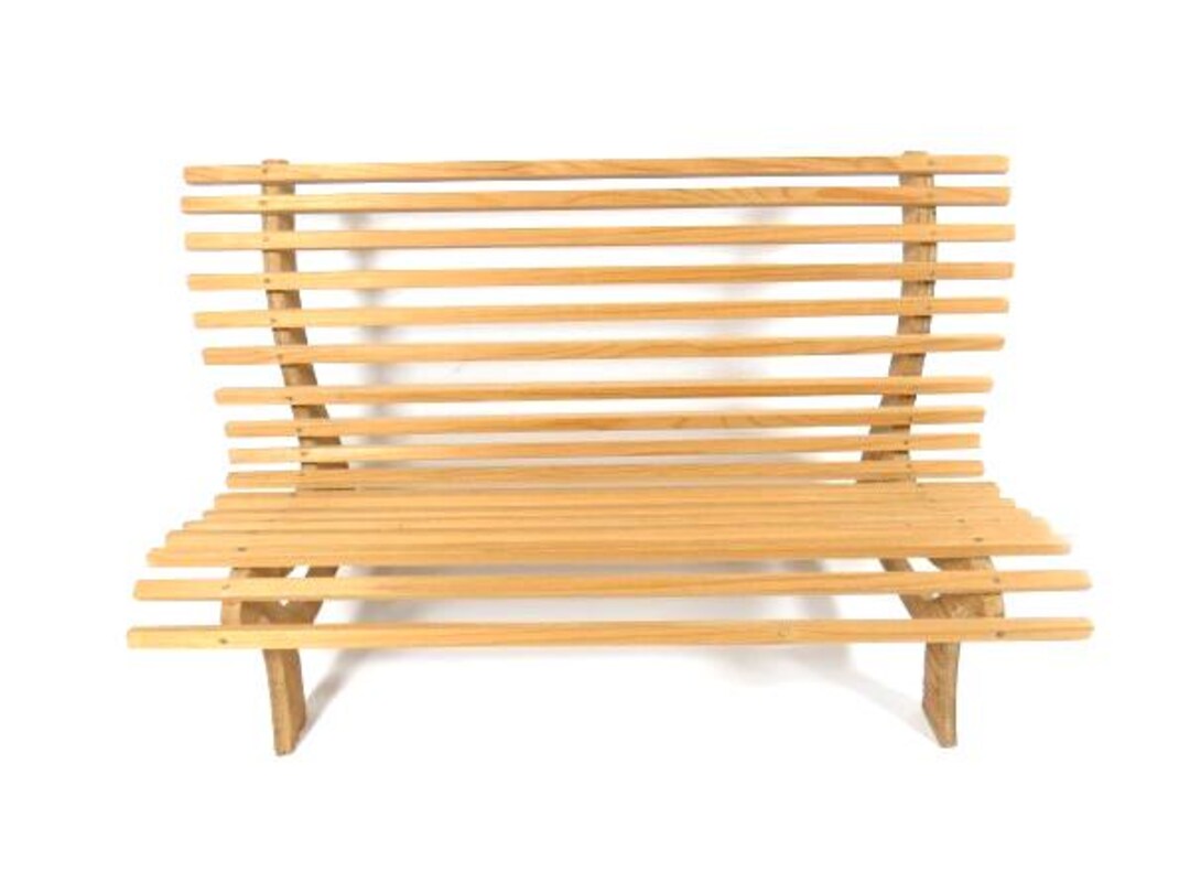 Beige Brown Vintage Wooden Doll Bench Doll Seat Bench for 2 Dolls Hand ...