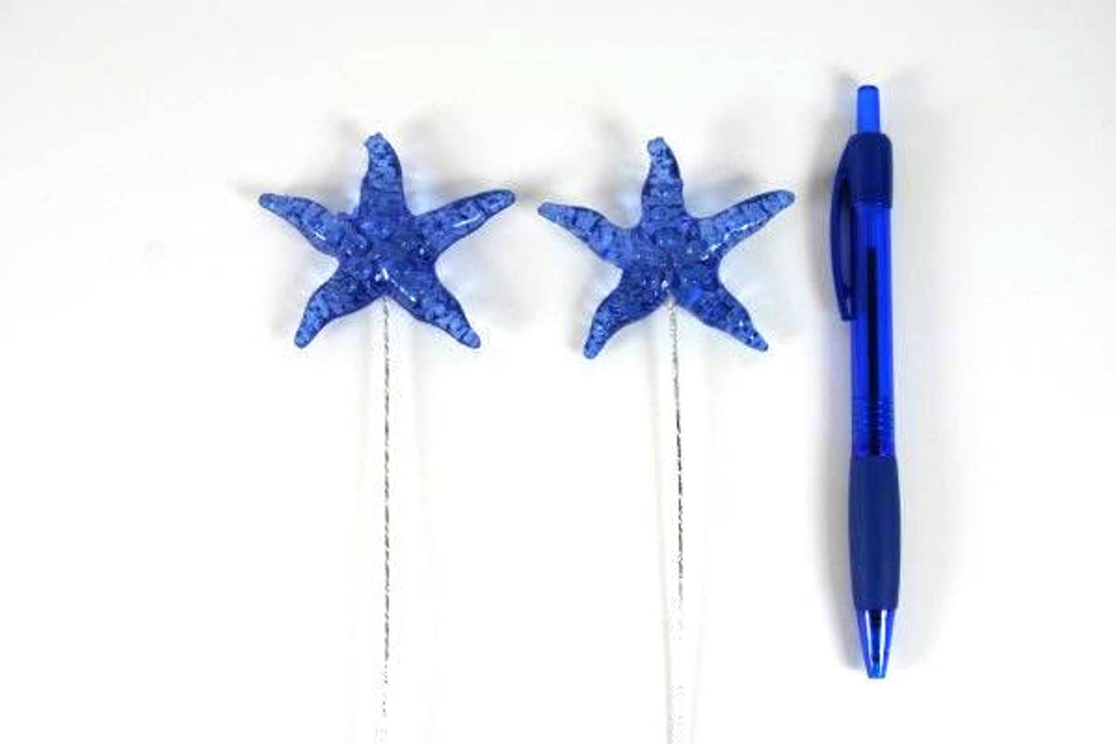 2 Blue Starfish Cake Toppers Starfish Cake Decorations Mermaid - Etsy