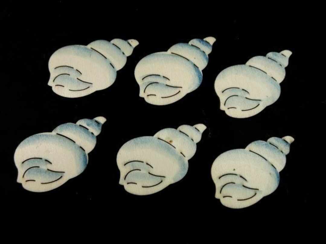 10 Laser Cut Wooden Seashells Sea Shells Wood Shells Scrapbooking ...
