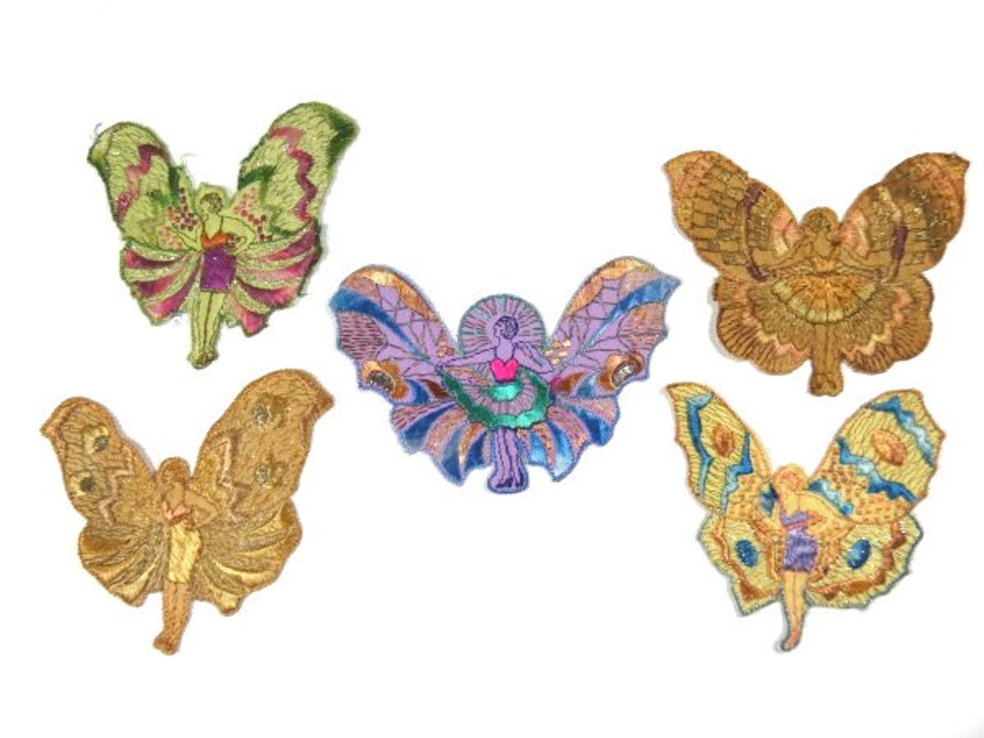 Antique Applique Silk Fairy Patches Embroidery Applique Patches Antique ...